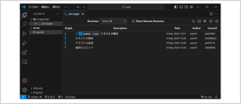 【VSCode】Git Graphでcommit間の差分(diff)を確認する方法 - IT Information